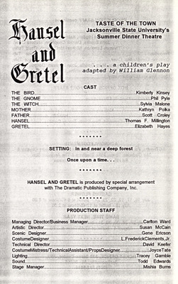 "Hansel and Gretel (1993) | Program" by Jacksonville State University